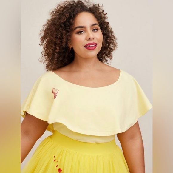 torrid | Tops | Nwttorridyellow Disneys Belle Off The Shoulder Foxy Top ...